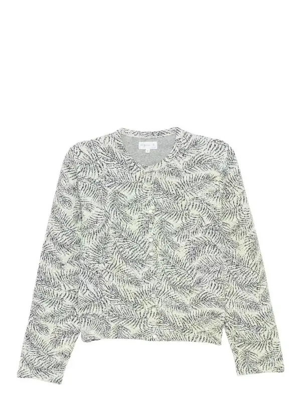 AGNES B. Jacquard Cardigan - Green