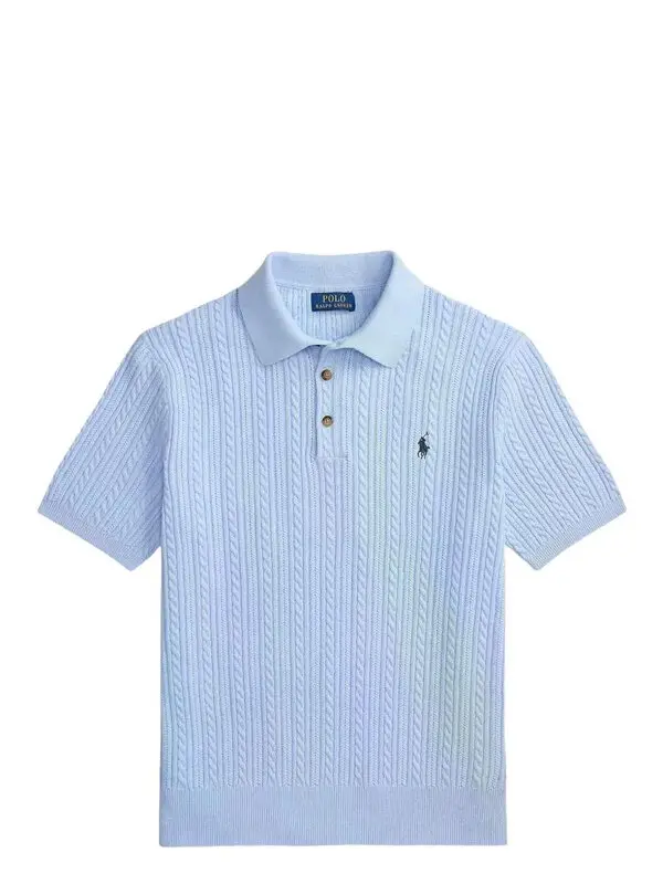 Polo Ralph Lauren Cable-knit Polo Shirt - Blue