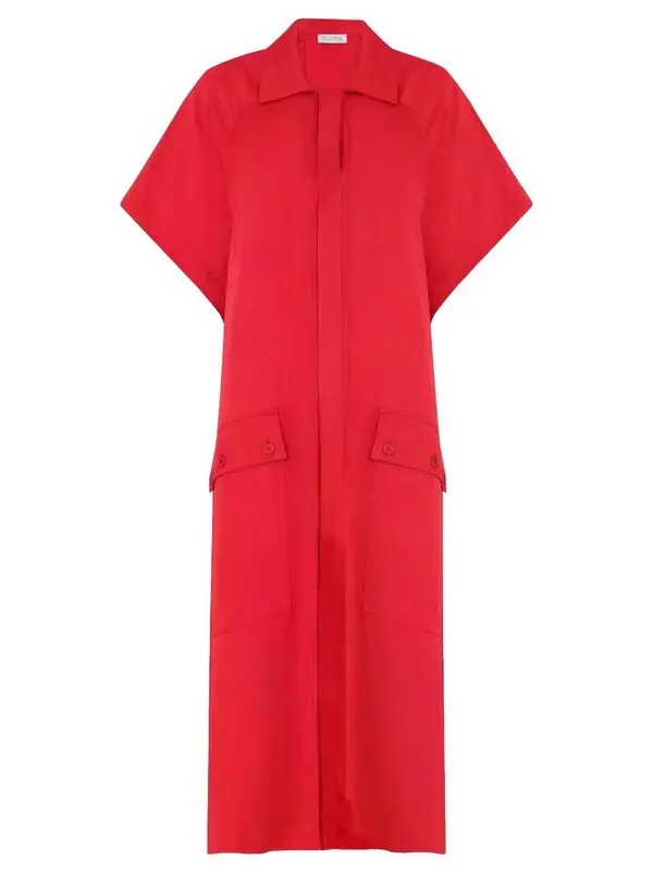 GLORIA COELHO Button Flap-pocket Dress - Red