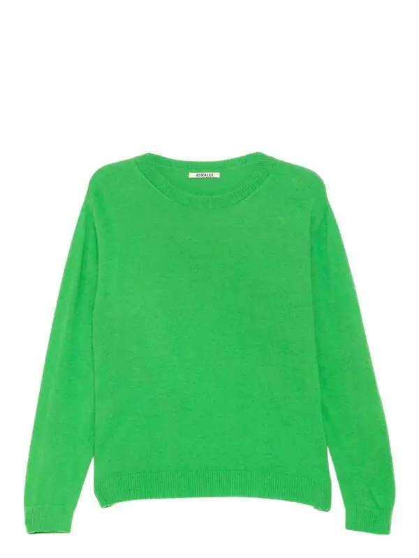 Auralee Brushed Cashmere Cotton Jumper - Green