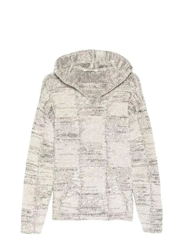 Auralee Patchwork Cotton And Linen-blend Hoodie - Neutrals