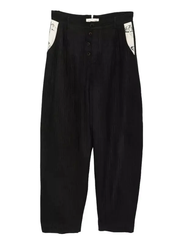 GG IN RED Pinstripe Trousers - Black