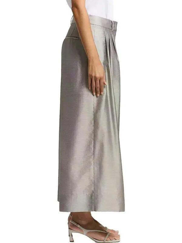 Peserico Wide Leg Organza Trousers - Grey