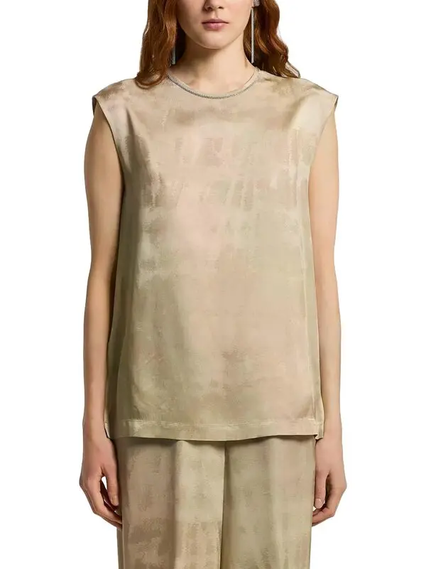 Peserico Embellished Sleeveless Top - Neutrals