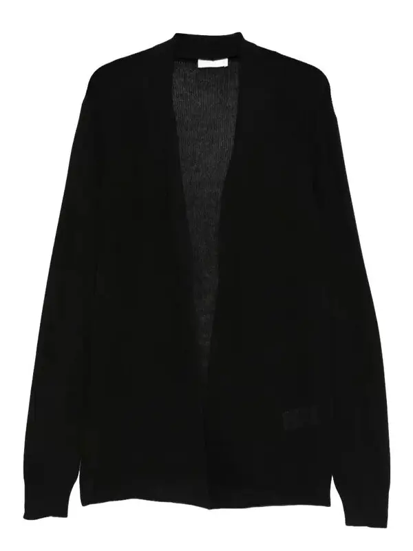 ROBERTO COLLINA Long Sleeve Open Front Cardigan - Black