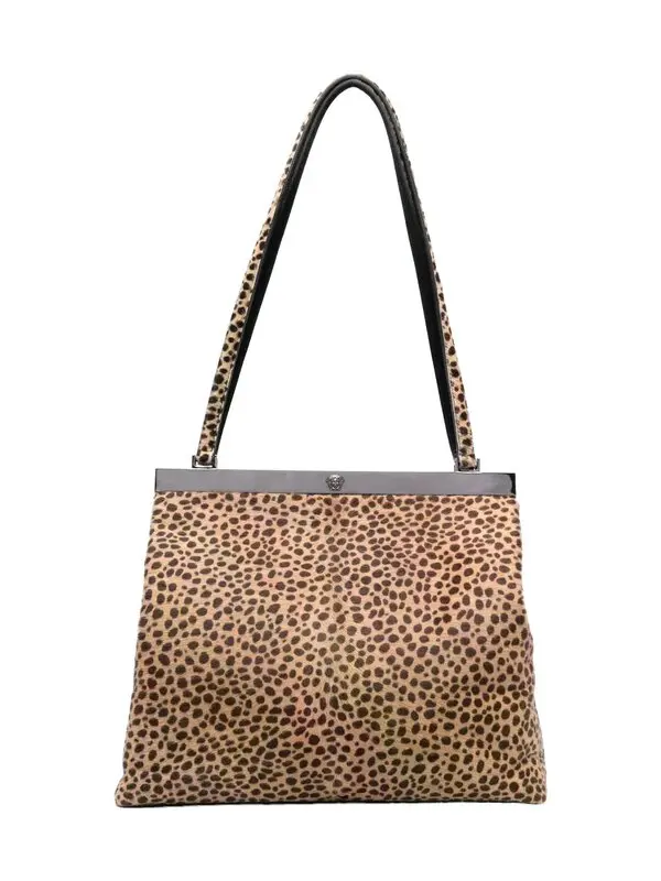 Versace Medusa Leopard-print Shoulder Bag - Brown
