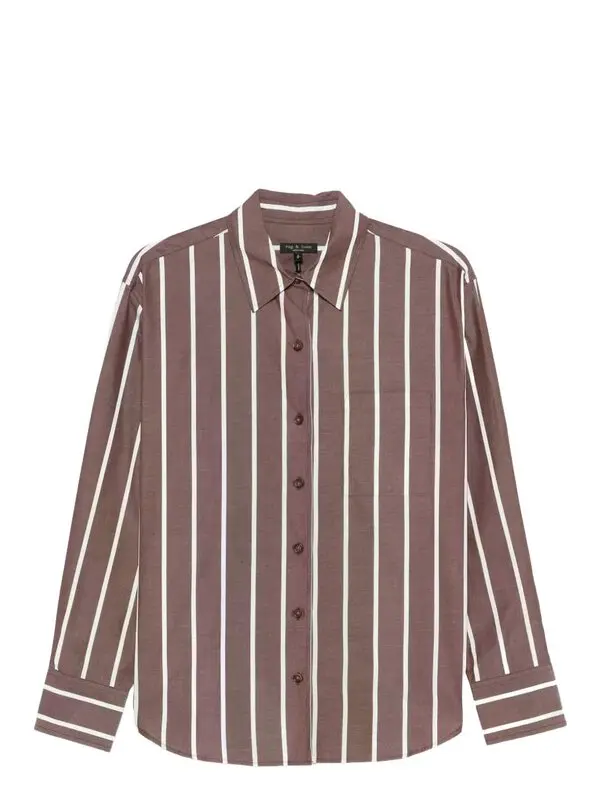 Rag & Bone Striped Pocket Shirt - Brown