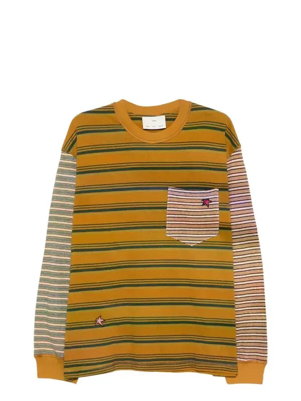 SONG FOR THE MUTE Tictac Striped Sweatshirt - Yellow
