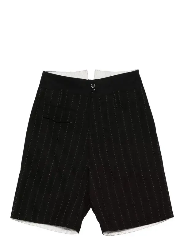 NAMACHEKO Pinstripe Shorts - Black