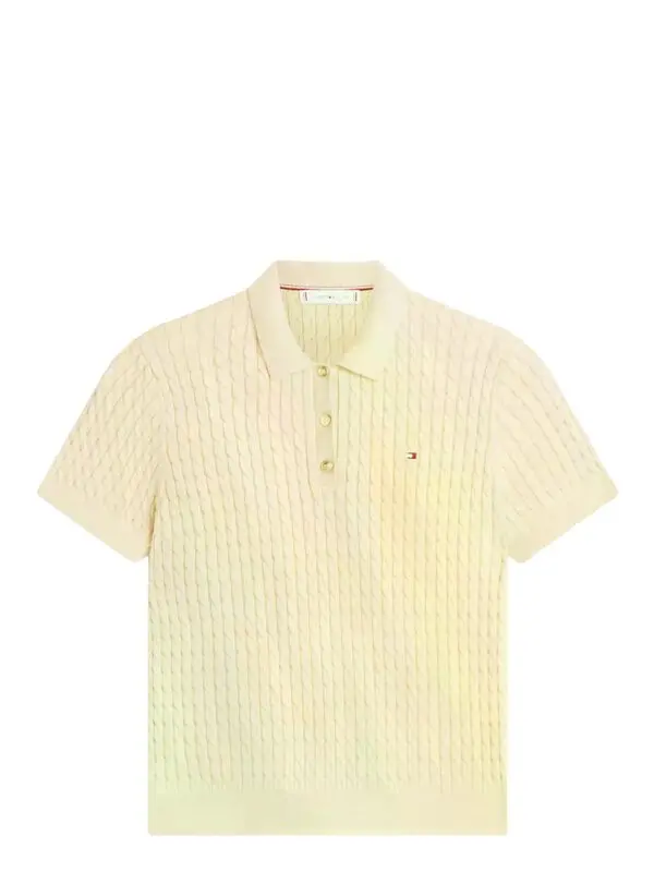 Tommy Hilfiger Cable-knit Polo Shirt - Neutrals