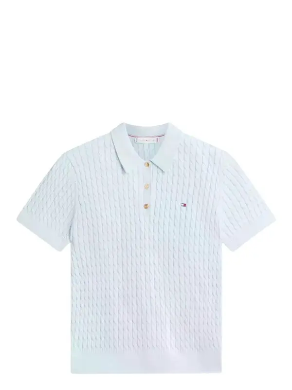 Tommy Hilfiger Cable-knit Polo Top - Blue