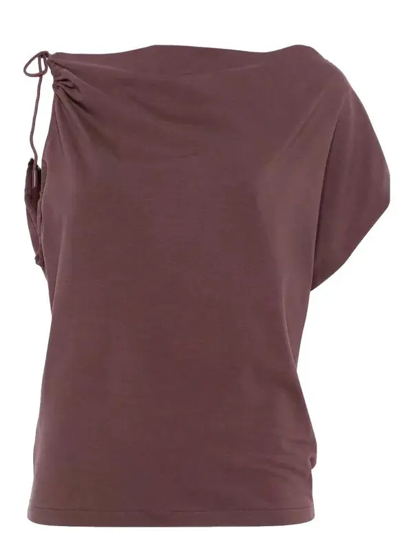 Alpha Studio Tie-detail Top - Brown