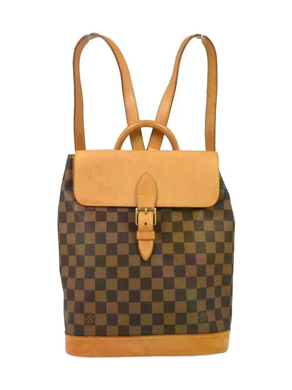 LOUIS VUITTON 1996 Damier Flap Backpack - Brown