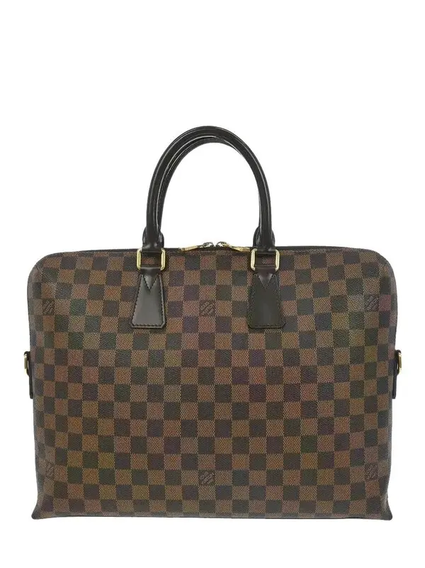 LOUIS VUITTON 2015 Checked Briefcase - Brown