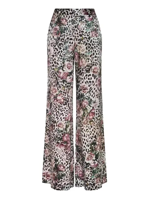 L'Agence Pilar Patterned Palazzo Pants - Pink