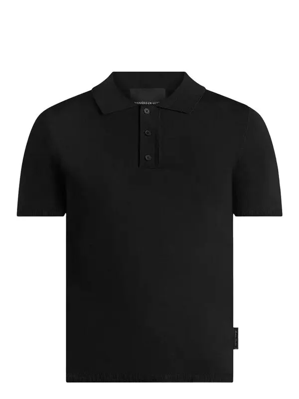 Manière De Voir Bryn Ribbed Polo Shirt - Black