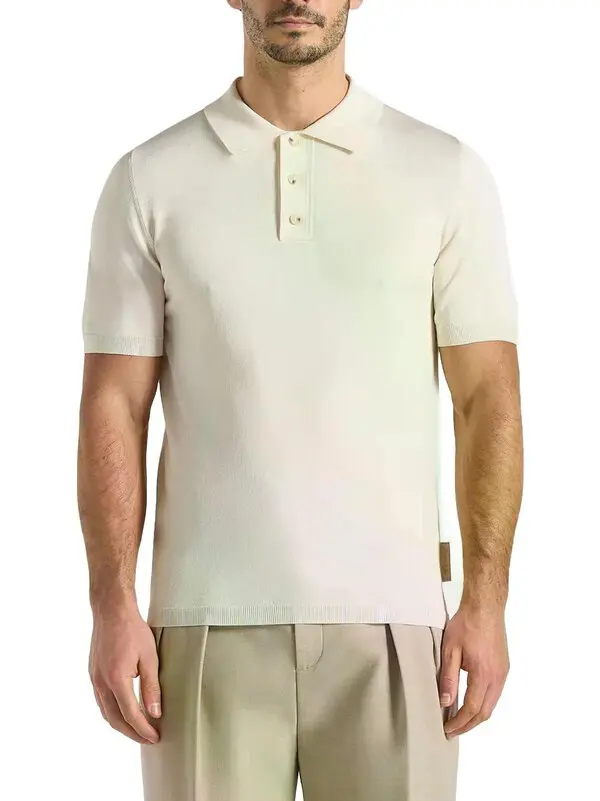 Manière De Voir Bryn Ribbed Polo Shirt - Neutrals