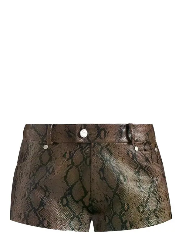 Manière De Voir Samia Python-effect Mini Shorts - Brown