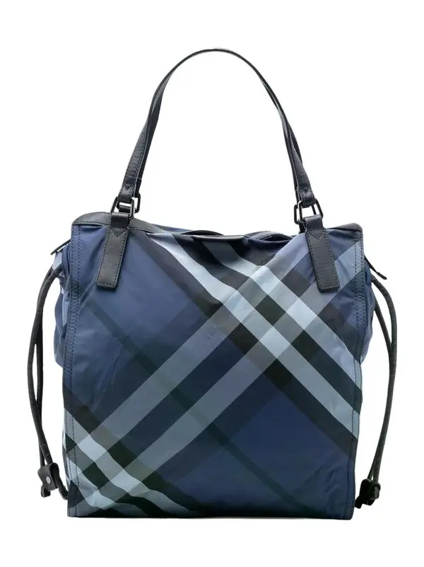 Burberry 2000-2017 Nova Check Buckleigh Tote Bag - Blue