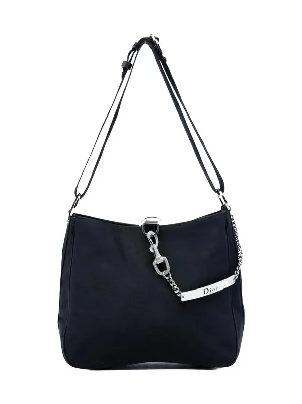 Dior 2003 Nylon Crystal Hardcore Shoulder Bag - Black