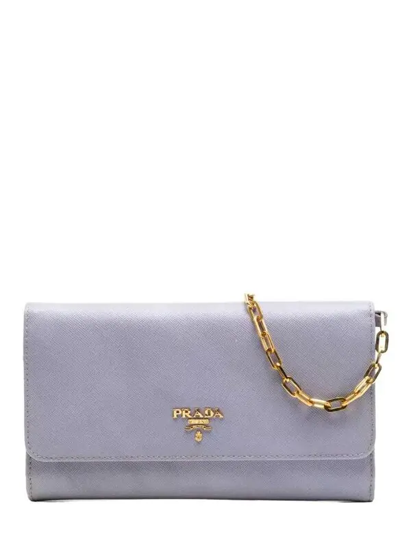 Prada Saffiano Lux Wallet On Chain Crossbody Bag 2010-2026 - Purple