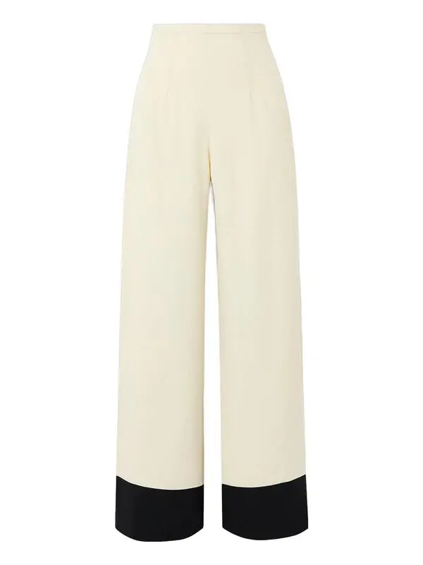 TALLER MARMO Marlene Wide-leg Crepe And Cady Pants - Cream