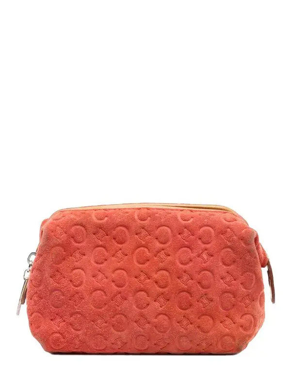 Celine 2000 C Macadam Suede Pouch - Orange