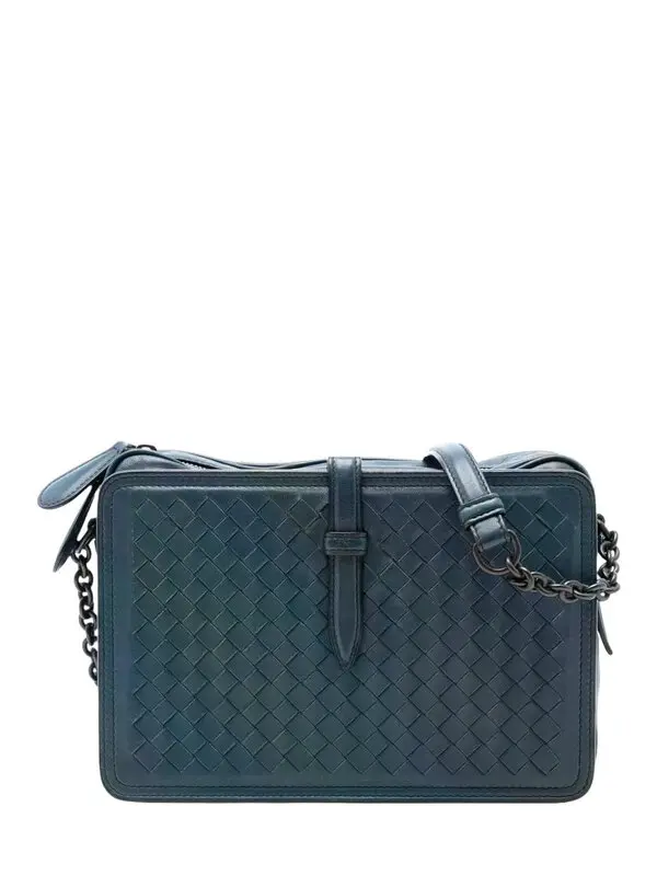 Bottega Veneta Nappa Intrecciato Belt Flap Camera Bag - Blue