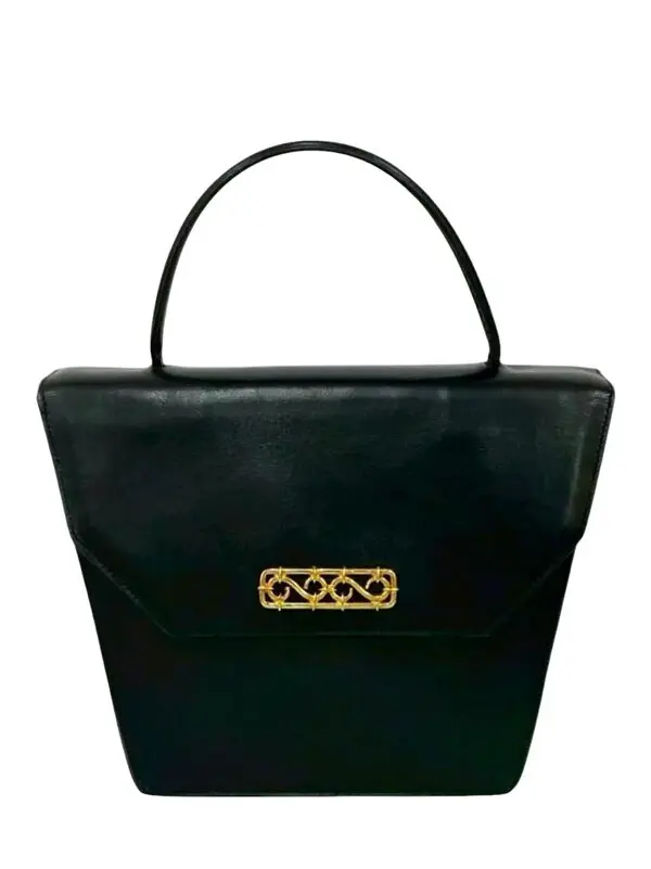 Celine 20th Century Leather Top Handle Bag - Black