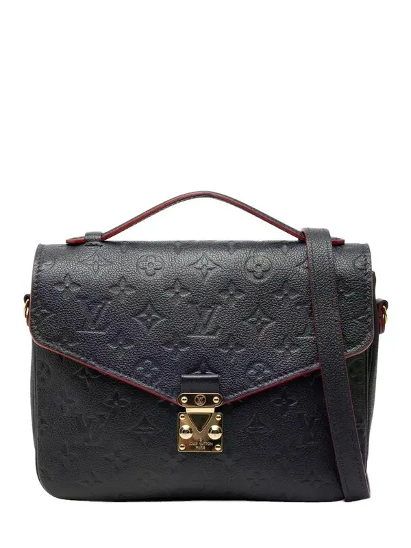 LOUIS VUITTON Monogram Empreinte Pochette Metis Satchel - Blue