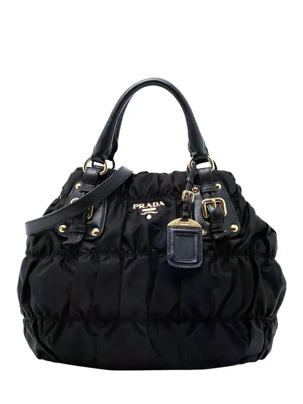 Prada 2010-2026 Tessuto Gaufre Satchel - Black