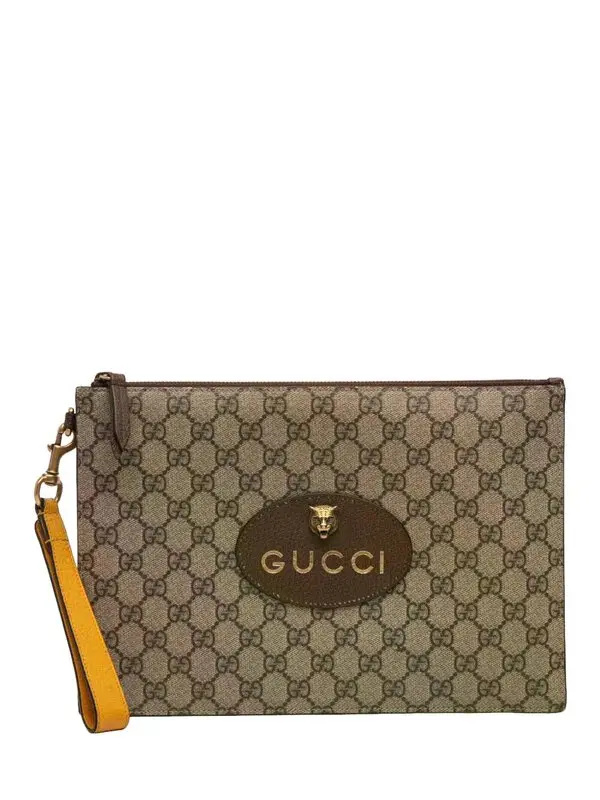 Gucci Gg Supreme Neo Vintage Clutch Bag - Brown