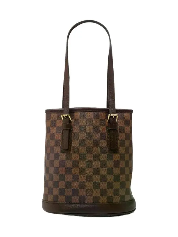LOUIS VUITTON 2003 Damier Ebene Marais Bucket Bag - Brown
