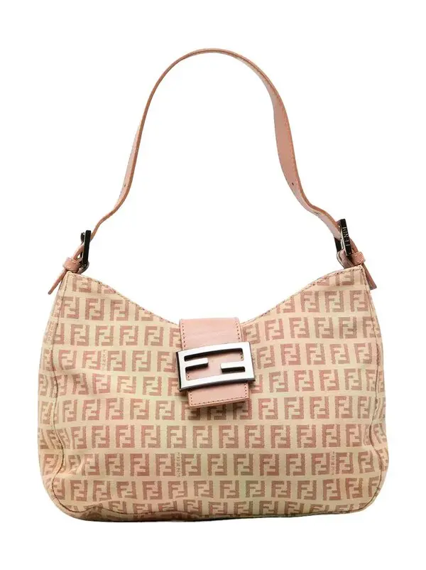Fendi Zucchino Canvas Shoulder Bag - Brown
