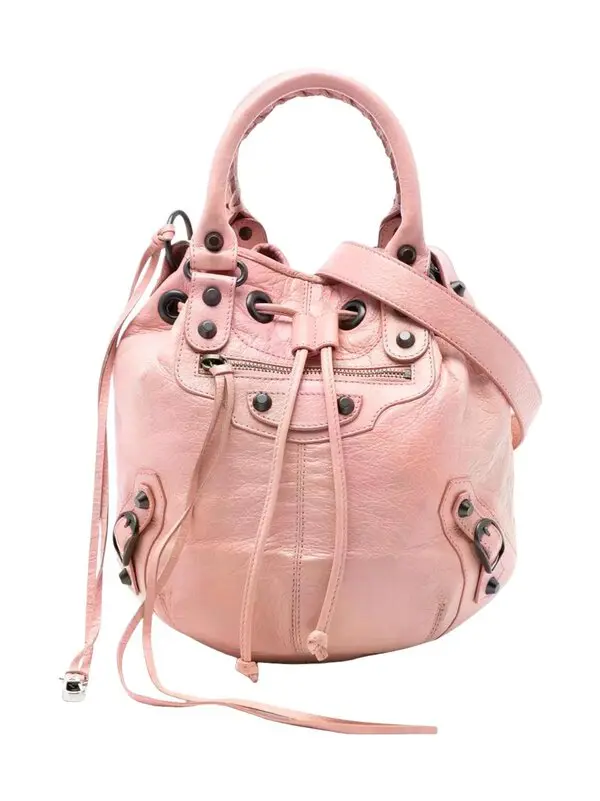 Balenciaga 2013 Mini Lambskin Motocross Giant 12 Pompon Bag - Pink