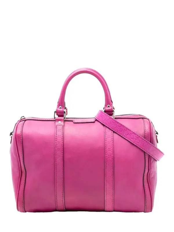 Gucci 2016-2025 Medium Microssima Trimmed Joy Boston Satchel - Pink