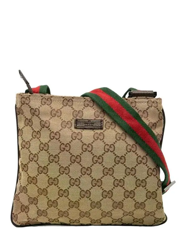 Gucci Gg Canvas Web Crossbody Bag - Brown