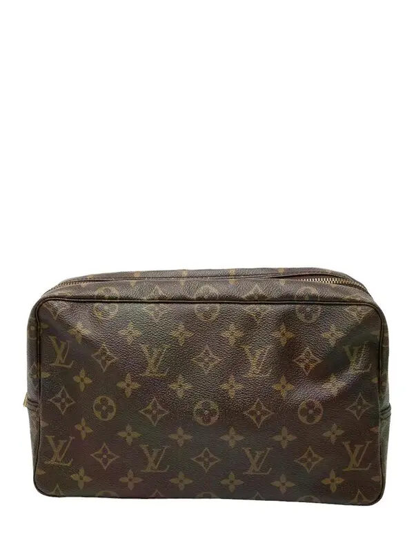 LOUIS VUITTON 1987 Monogram Trousse Toilette 28 Clutch - Brown