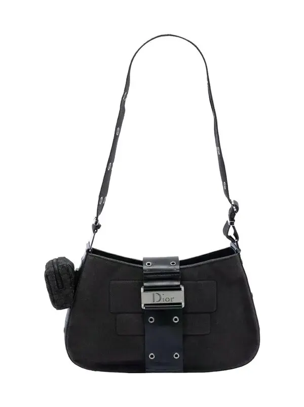 Dior 2002 Canvas Street Chic Columbus Shoulder Bag - Black