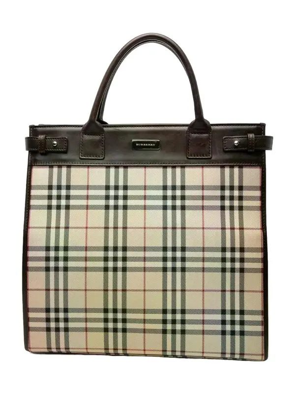 Burberry House Check Canvas Tote Bag - Brown