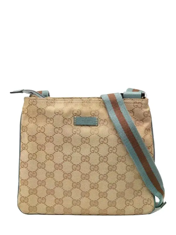 Gucci Gg Canvas Web Crossbody Bag - Brown