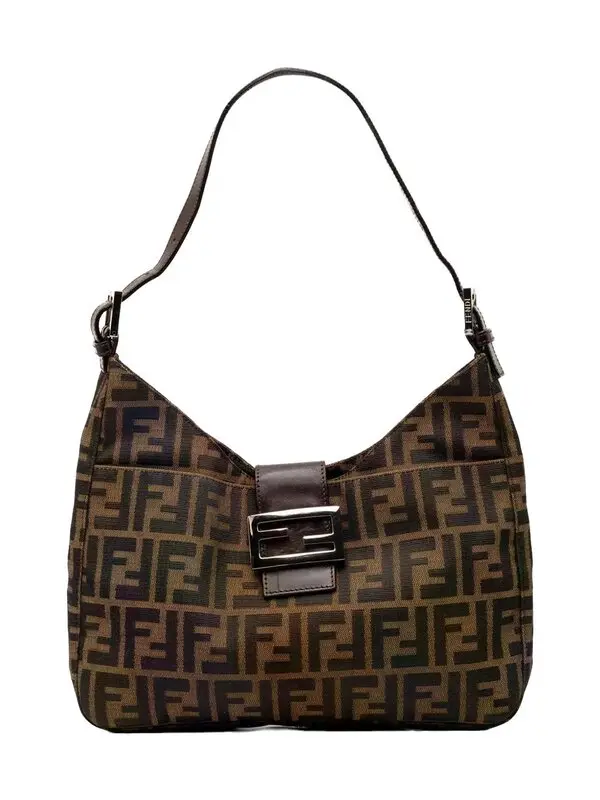 Fendi 2000-2010 Zucca Canvas Shoulder Bag - Brown