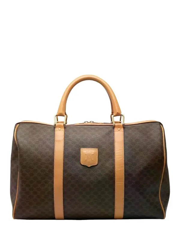 Celine 2013 Macadam Coated Canvas Boston Bag - Brown