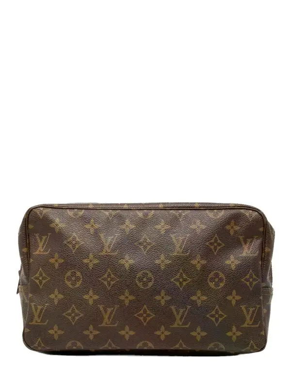 LOUIS VUITTON 1983 Monogram Trousse Toilette 28 Clutch - Brown