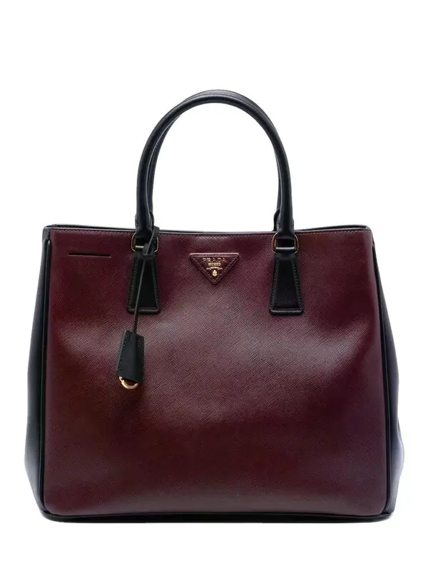 Prada 2010-2026 Medium Bicolor Saffiano Lux Galleria Satchel - Red