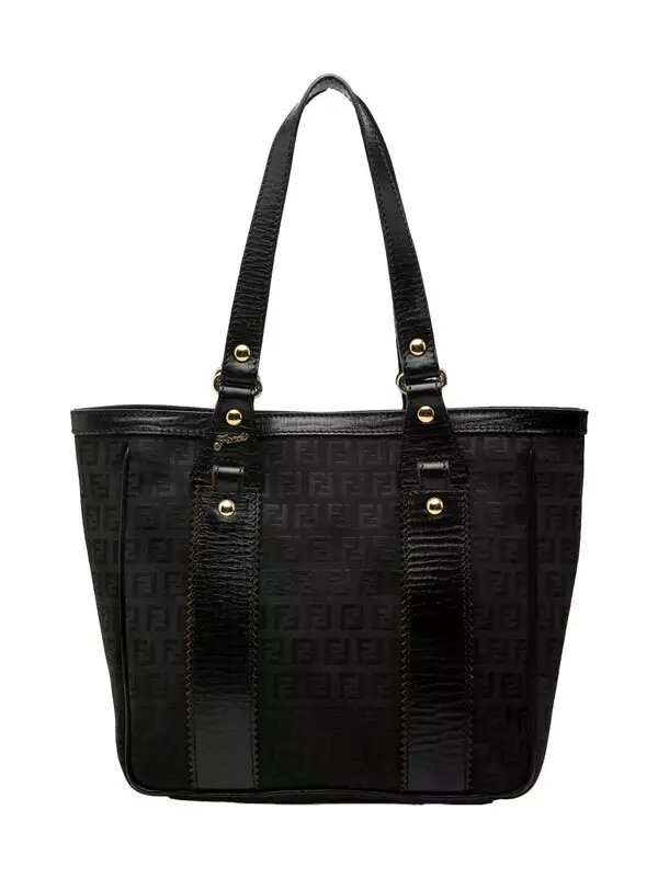 Fendi Zucchino Canvas Tote Bag - Black