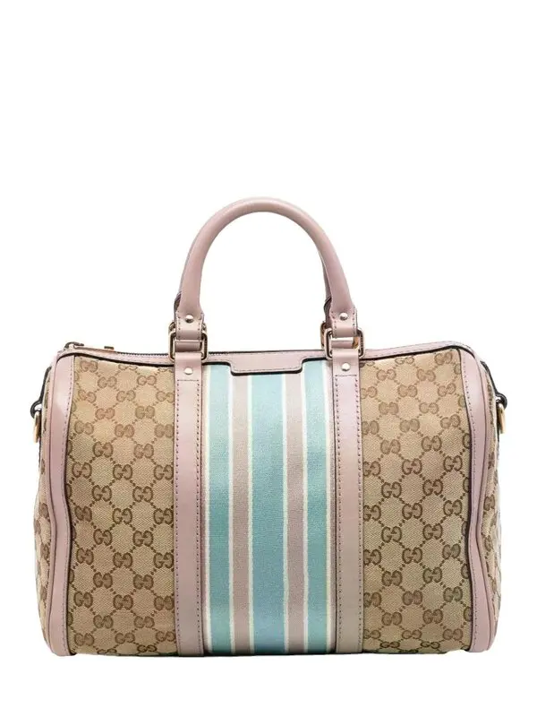 Gucci Gg Canvas Web Joy Boston Satchel - Brown