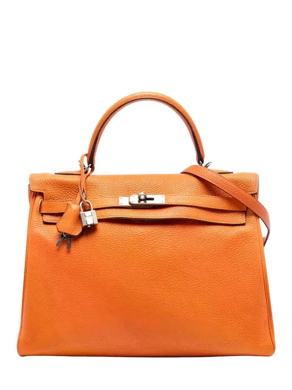Hermès 2010 Togo Kelly Ii Retourne 35 Satchel - Orange