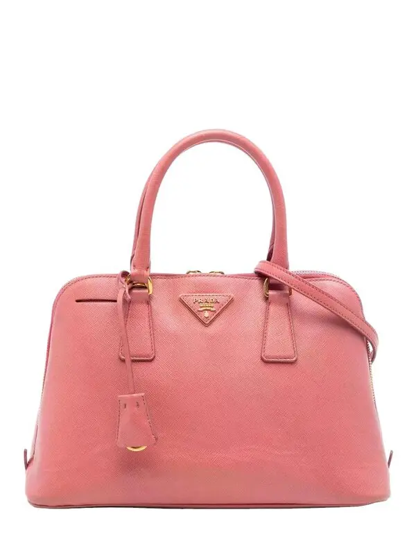 Prada 2000-2013 Medium Saffiano Lux Promenade Satchel - Pink
