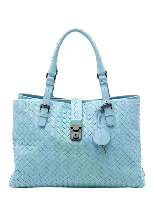Bottega Veneta 2012-2026 Medium Nappa Intrecciato Roma Tote Bag - Blue